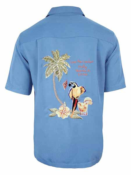 Weekender Mens Polly's Drink Parrot Embroidered Shirt, Style#M031525 ...